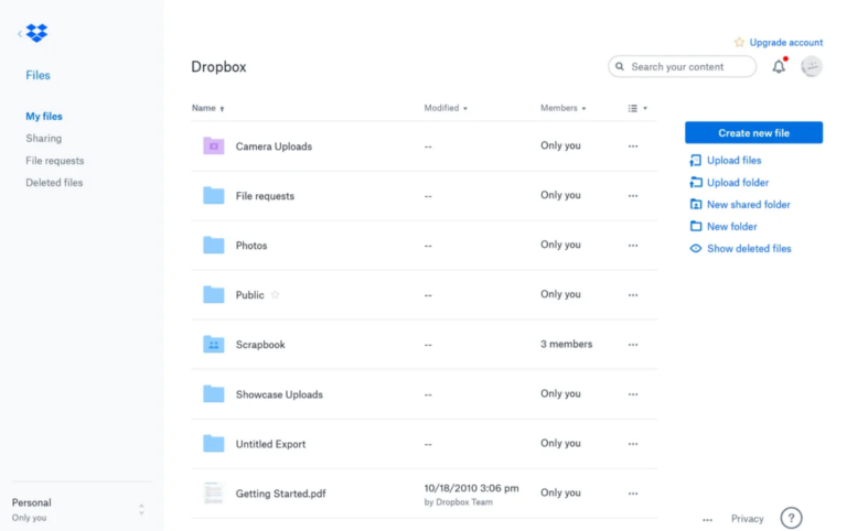 Use the main pros of Dropbox